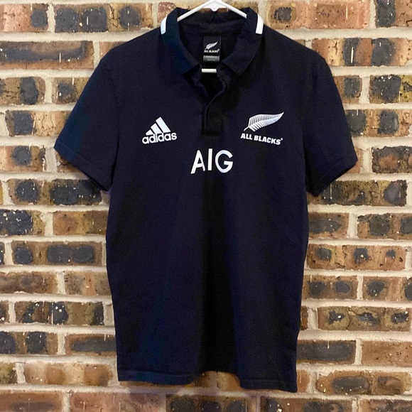 adidas | Shirts | Adidas All Blacks Rugby 0 Cotton Collared Aug Sponsor ...